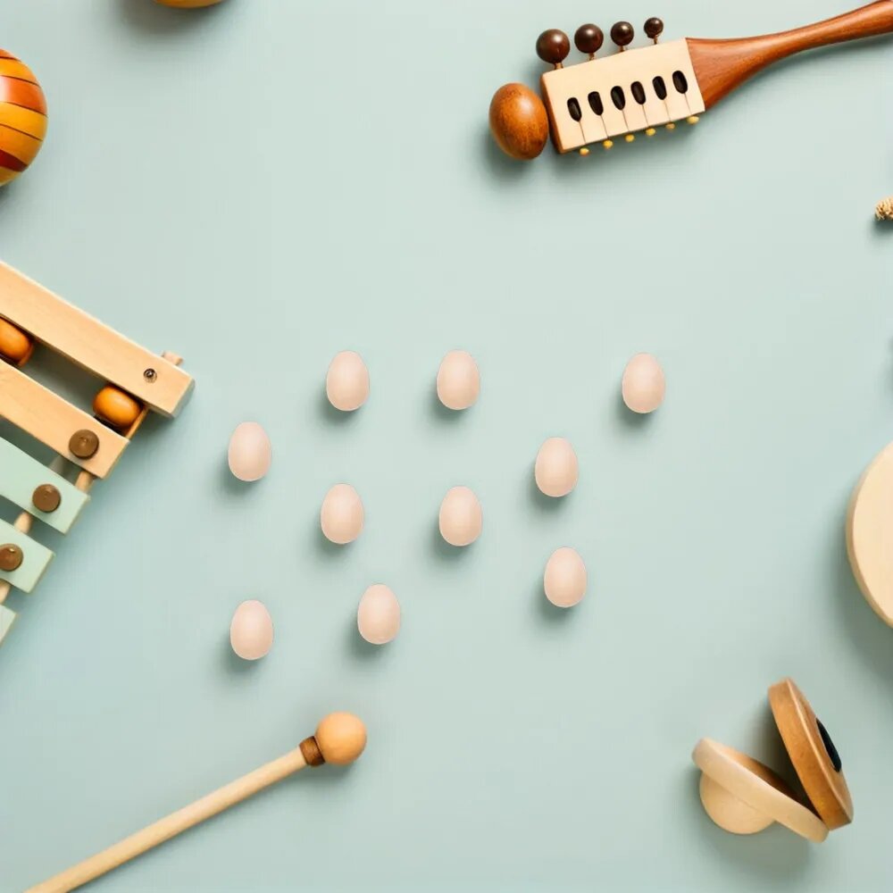 Деревянные пасхальные яйца светло-жёлтого цвета для декора, набор из 50 штук