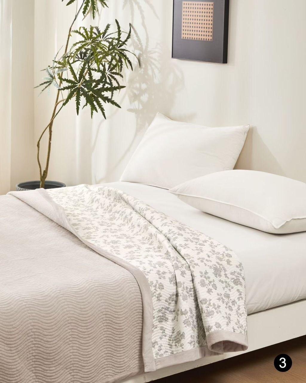 Покрывало евро двухстороннее велюр и хлопок, размер 200х230