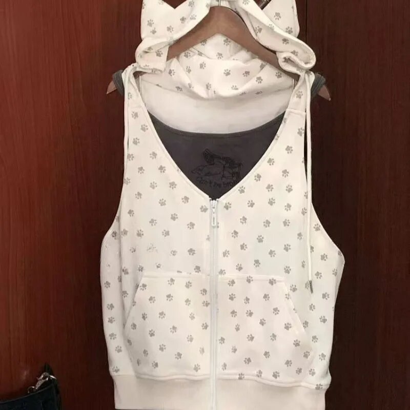 Женский полиэстер Sweet топ с принтом животных Harajuku L