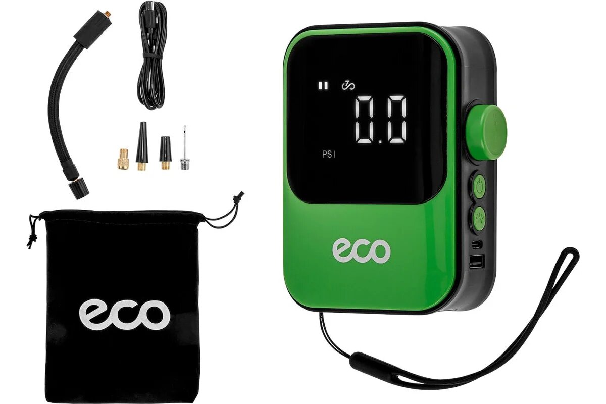 Автомобильный компрессор Eco Comfort AE-007, встроенный аккумулятор, цифровой манометр