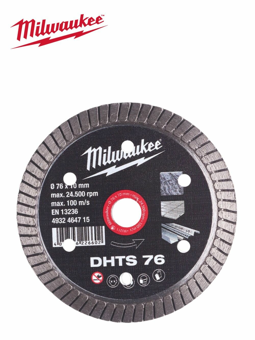 Milwaukee Диск алмазный по стеклу и керамике 76x10 мм