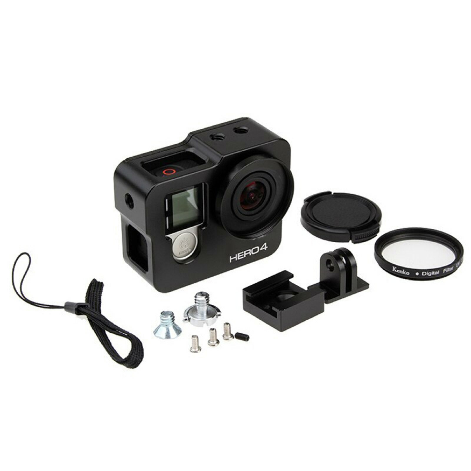 Противоударный алюминиевый корпус MyPads для экшн-камер GoPro HERO3+ и HERO4 черного цвета