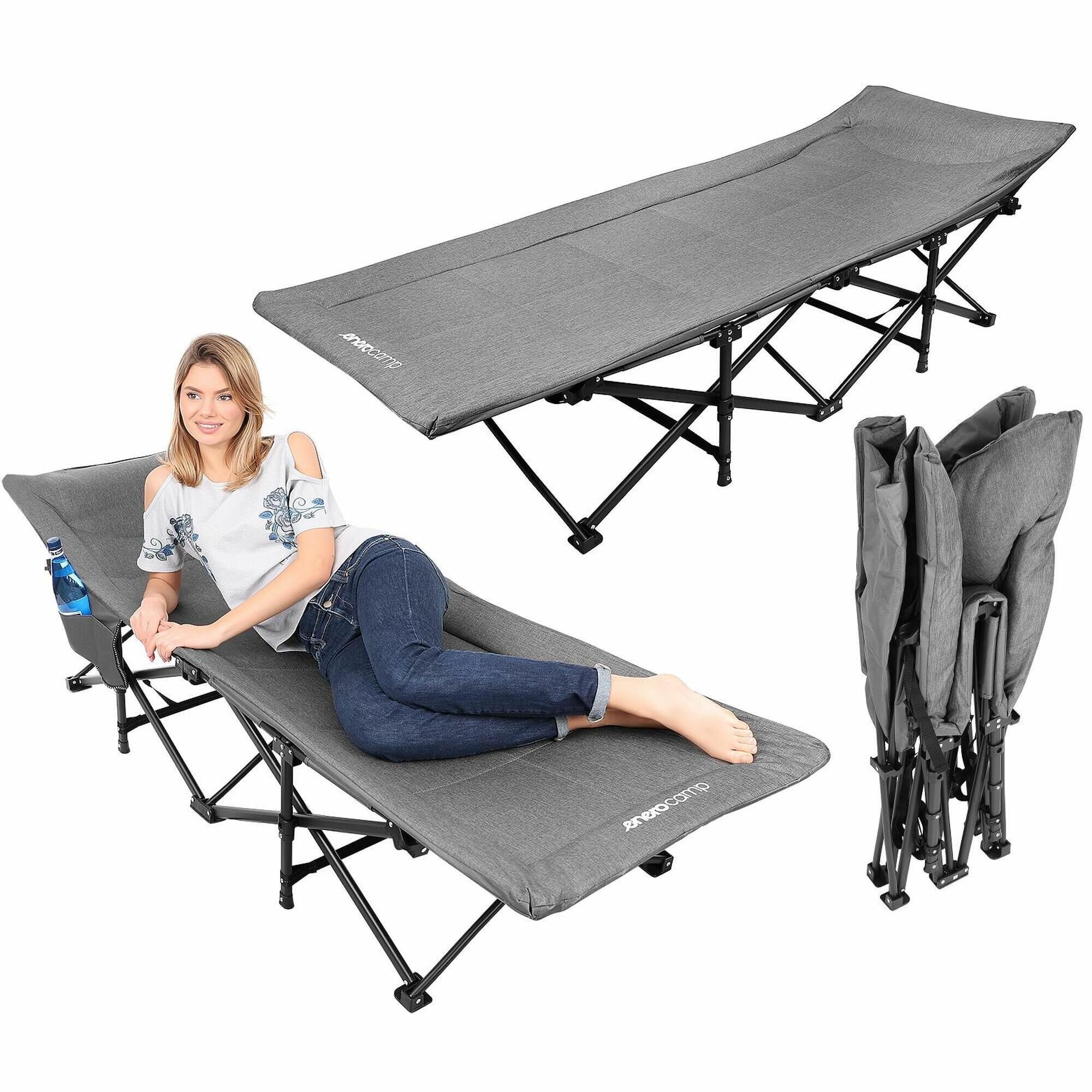 Кровать для кемпинга Enero Camp Deluxe Journey 190x70x36,5 см, Decathlon, Цвет: Серый