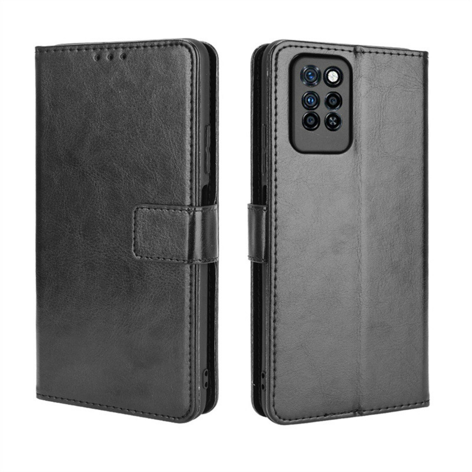 Чехол-книжка MyPads для Infinix Note 10 Pro из искусственной кожи с подставкой и застёжкой черный