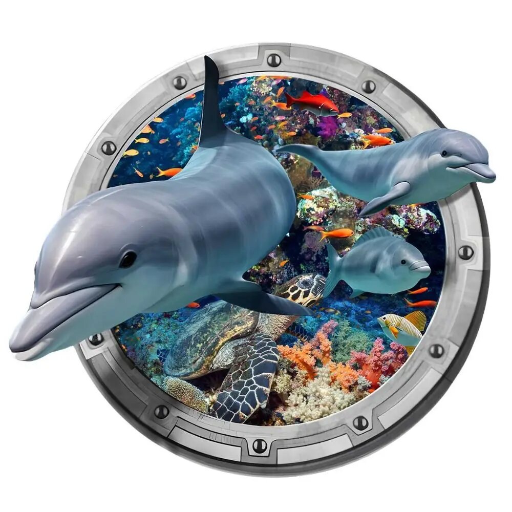 3D наклейка на туалет "Дельфины" Infauna Sea Life