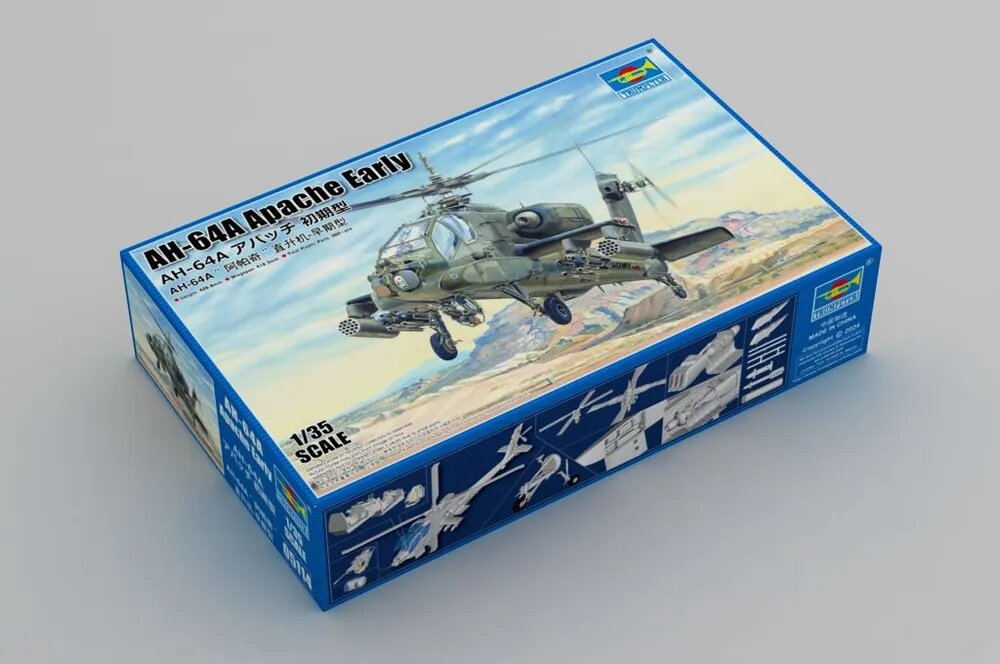 Trumpeter 1/35 Вертолёт AH-64A Apache ранняя модель. Сборная модель вертолета