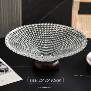 Подставка для фруктов из массива дерева для гостиной, домашнего использования, высококачественная стеклянная подставка для фруктов, подставка для конфет и закусок на стойке ресепшн с высокой подставкой.