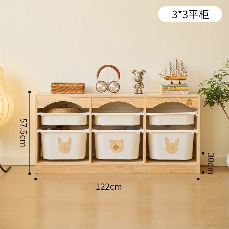 Шкаф для хранения игрушек в детской комнате, из массива дерева, большой вместимости, полка для организации пространства в гостиной, стеллаж для хранения детских игрушек, шкаф для хранения.