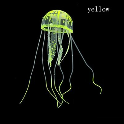 Светящаяся медуза для аквариума, yellow, светло-желтый