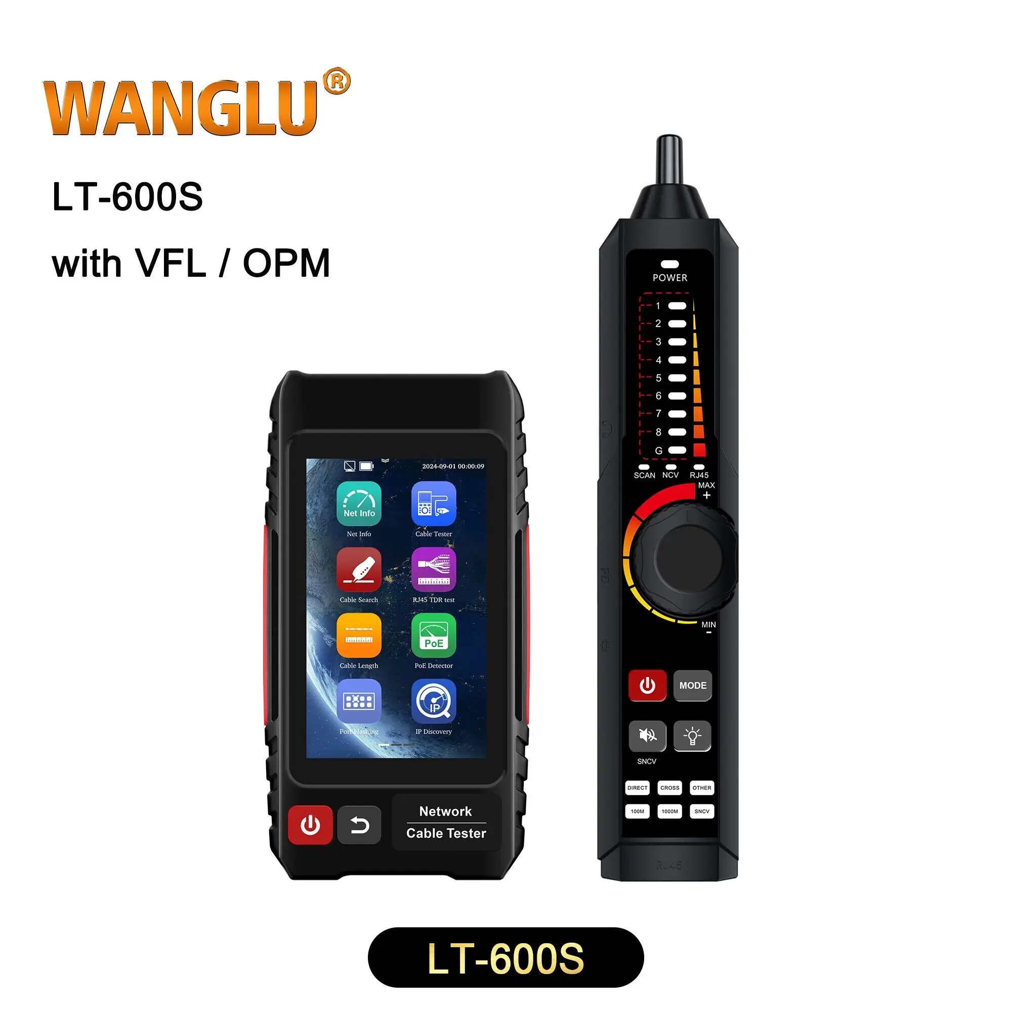 Кабельный тестер WANGLU LT-600S с VFL/OPM