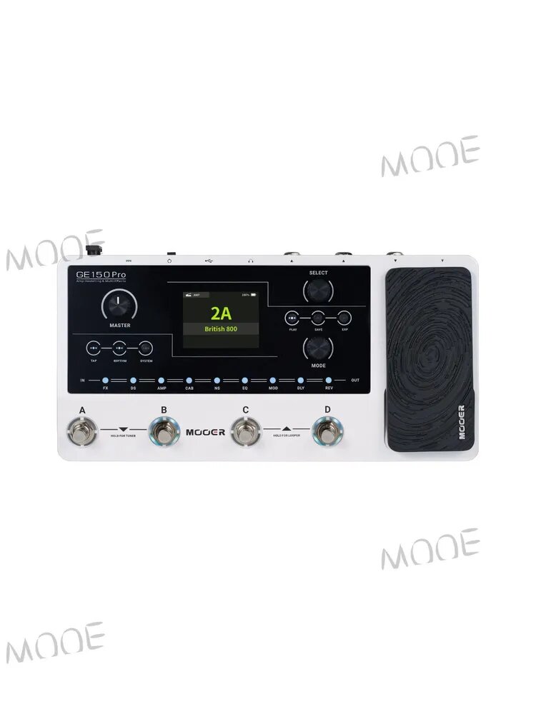 Mooer GE150 PRO – гитарный процессор эффектов с моделированием усилителей (белый) — фото 1