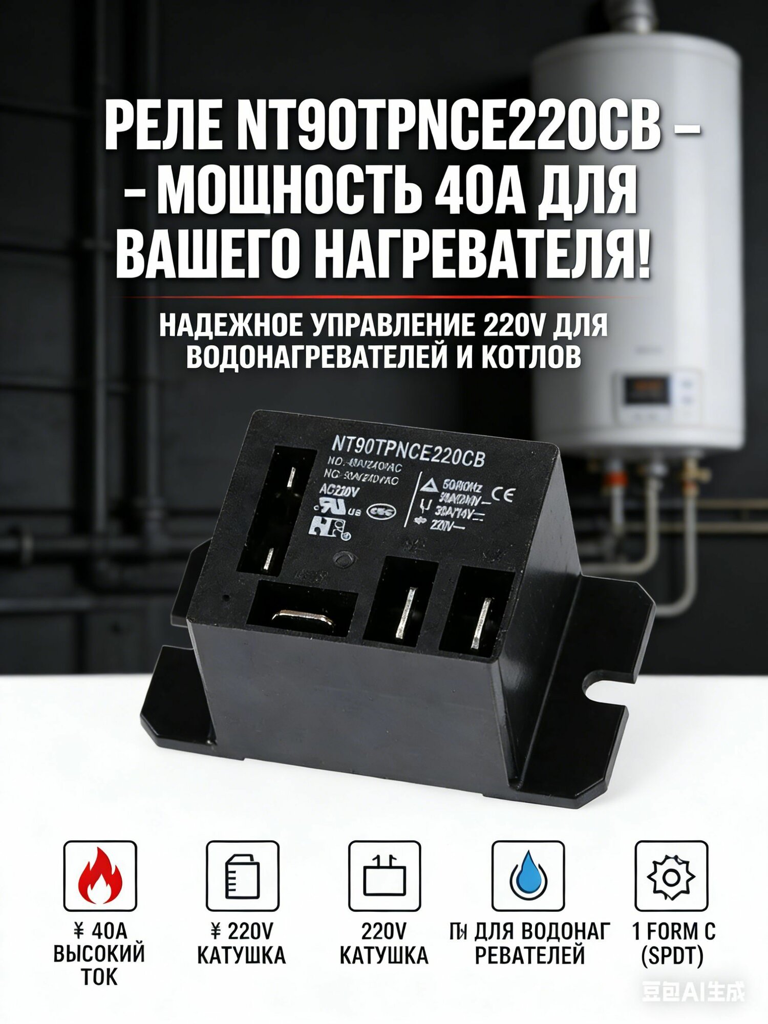 Реле NT90TPNCE220CB для котла, кондиционера, водонагревателя