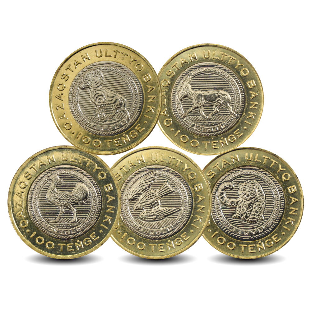 Набор монет 100 тенге Казахстана животный мир 2025 года