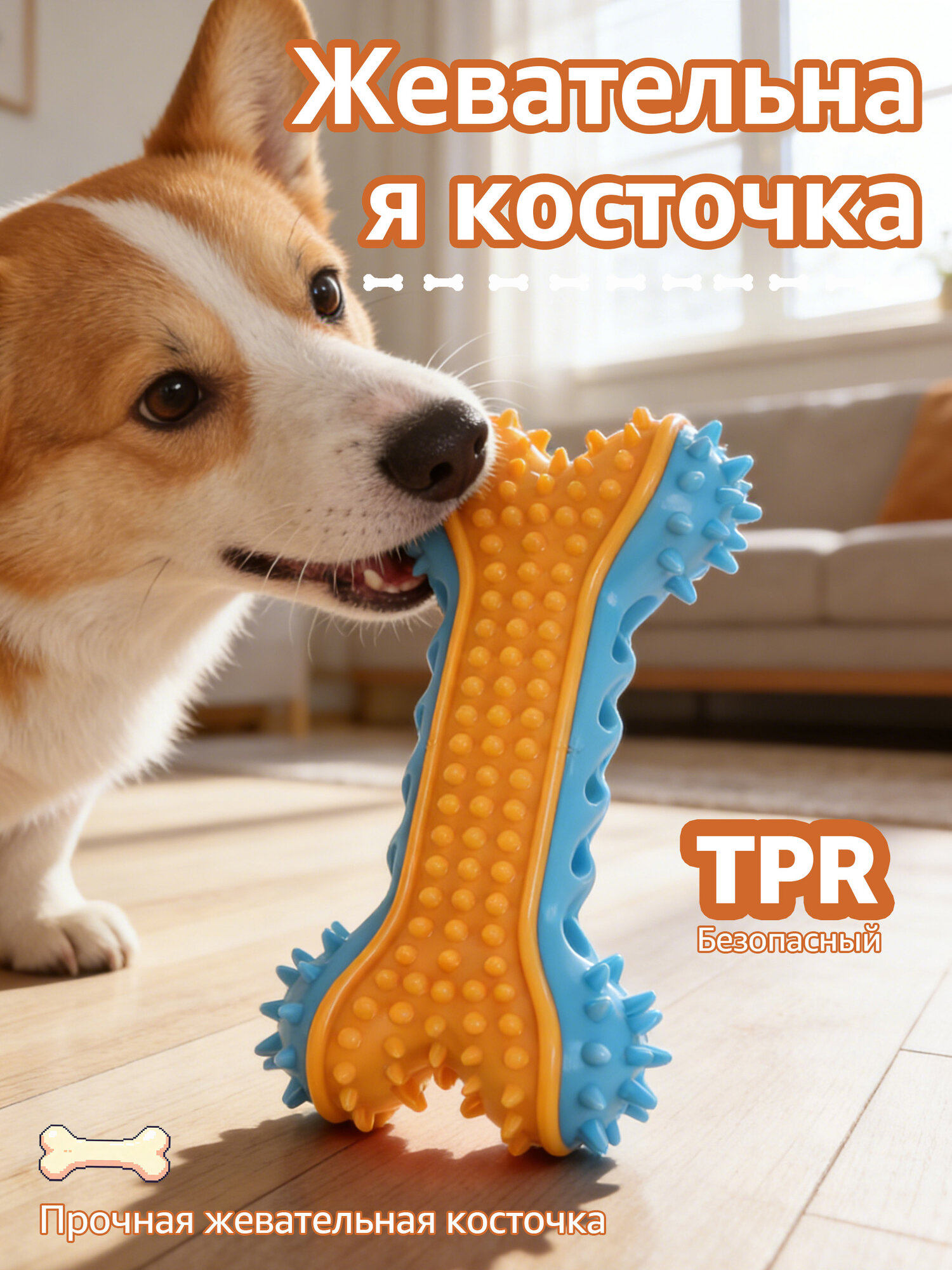 Игрушка для собак с звуком, зубная чистка, с кормовым отсеком, силиконовая