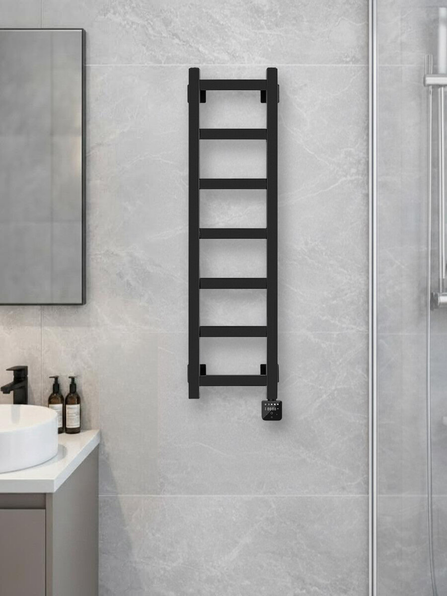 Quadro-1 Полотенцесушитель электрический EQ1 80x20 см Черный