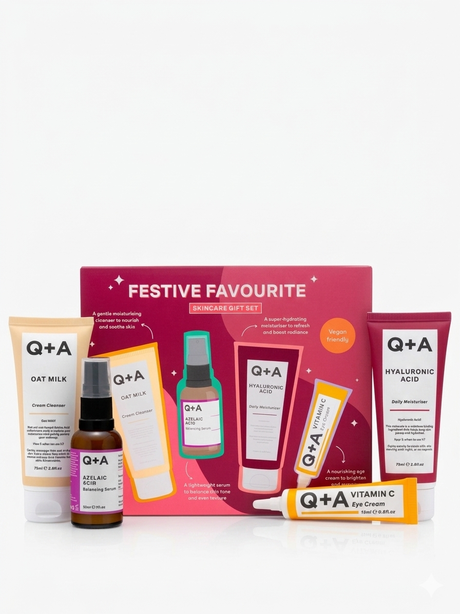 Подарочный набор Q+A "Volcanic Soil", 4 средства, для всех типов кожи