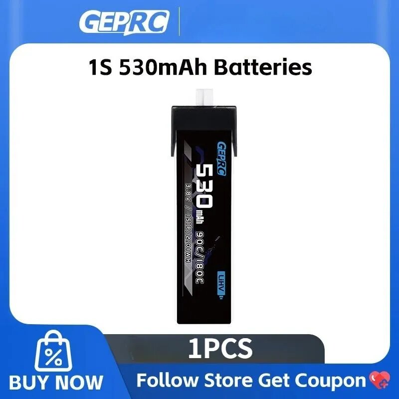 GEPRC 1S 530mAh Batteries 3.8V LiHV 90C/180C 1PCS Аккумулятор для FPV Racing Drone