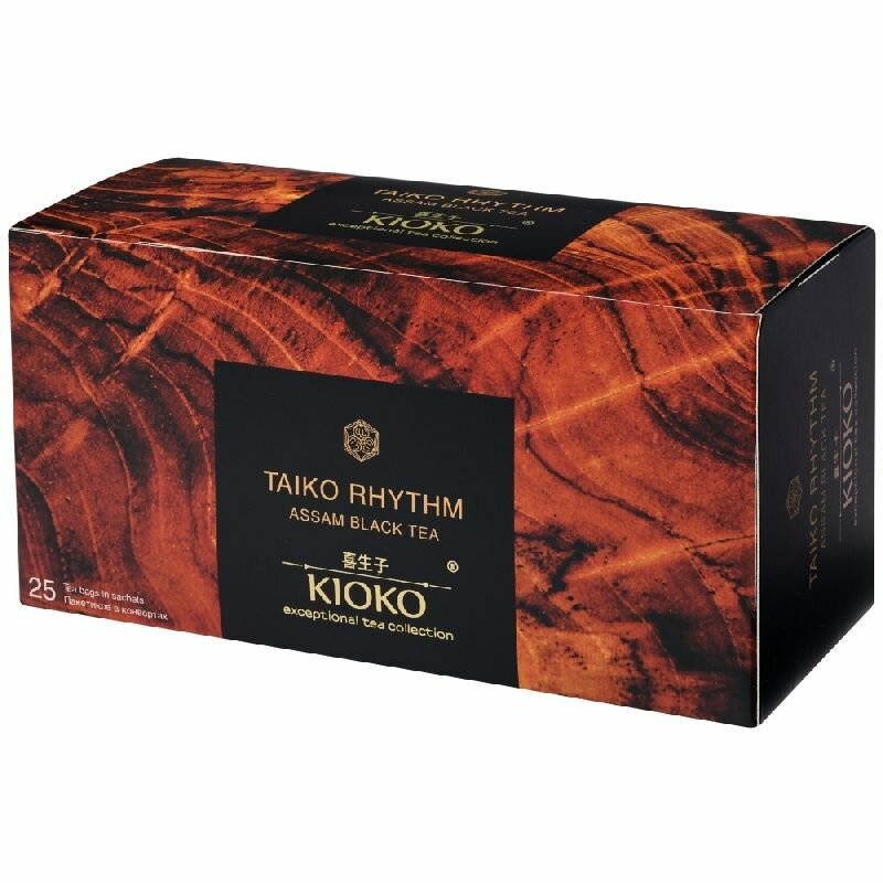 Чай KIOKO TAIKO RHYTHM Индийский чёрный Ассам (25пак. г) 55г
