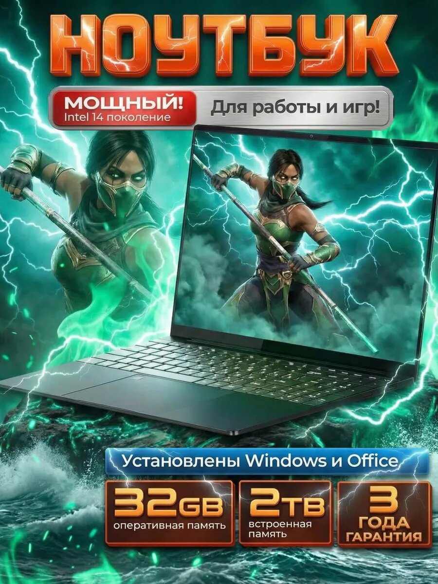 Ноутбук Intel Core i9-13900HX, 32GB RAM, 2048GB SSD, 2026 + Office