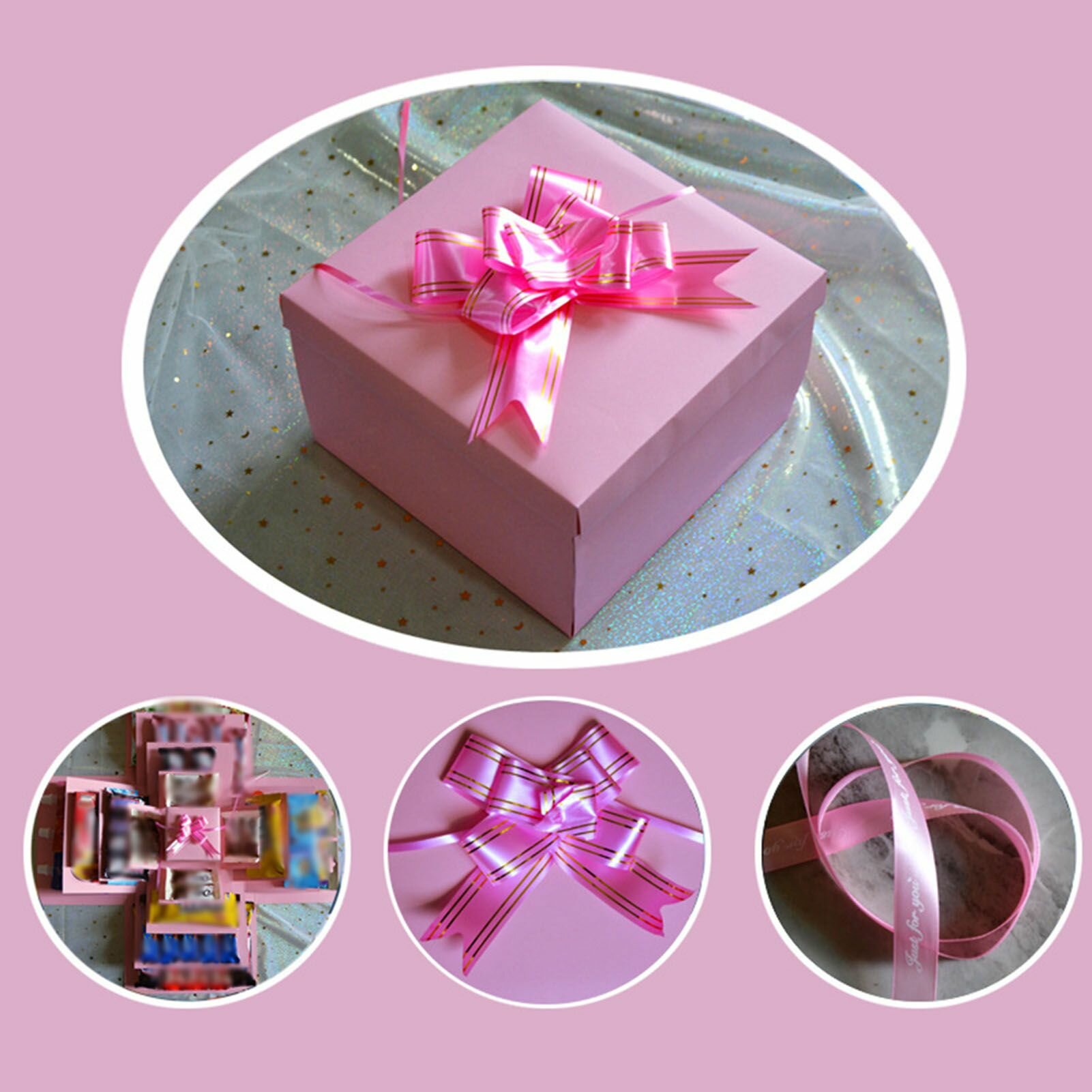 Многослойная подарочная коробка с сюрпризом, 5-уровневая матрешка, розовый цвет для девушек, пустая коробка с аксессуарами