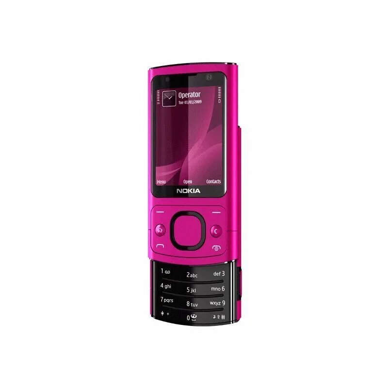 Мобильный телефон-слайдер Nokia 6700s 3G WCDMA для пожилых людей, темно-розовый