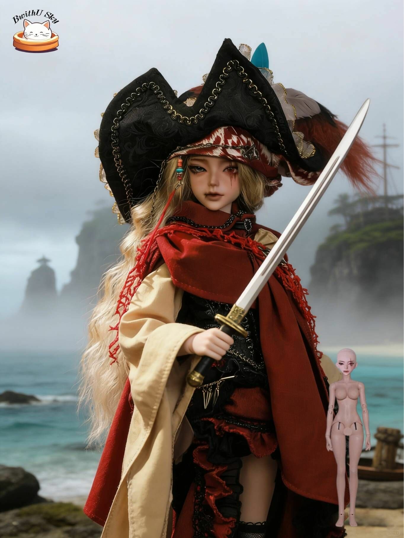 BwithUSky Mrowen 1/4 BJD обнаженная кукла с нормальной кожей + макияж в стиле фристайл, без аксессуаров