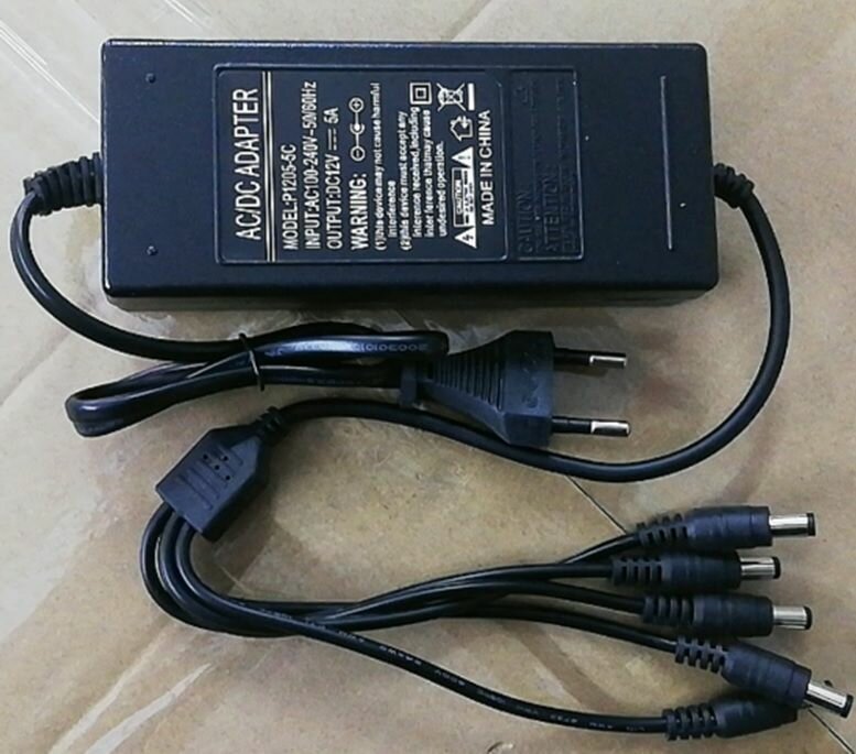 Блок питания (сетевой адаптер) универсальный 12V/5A 5 выходов