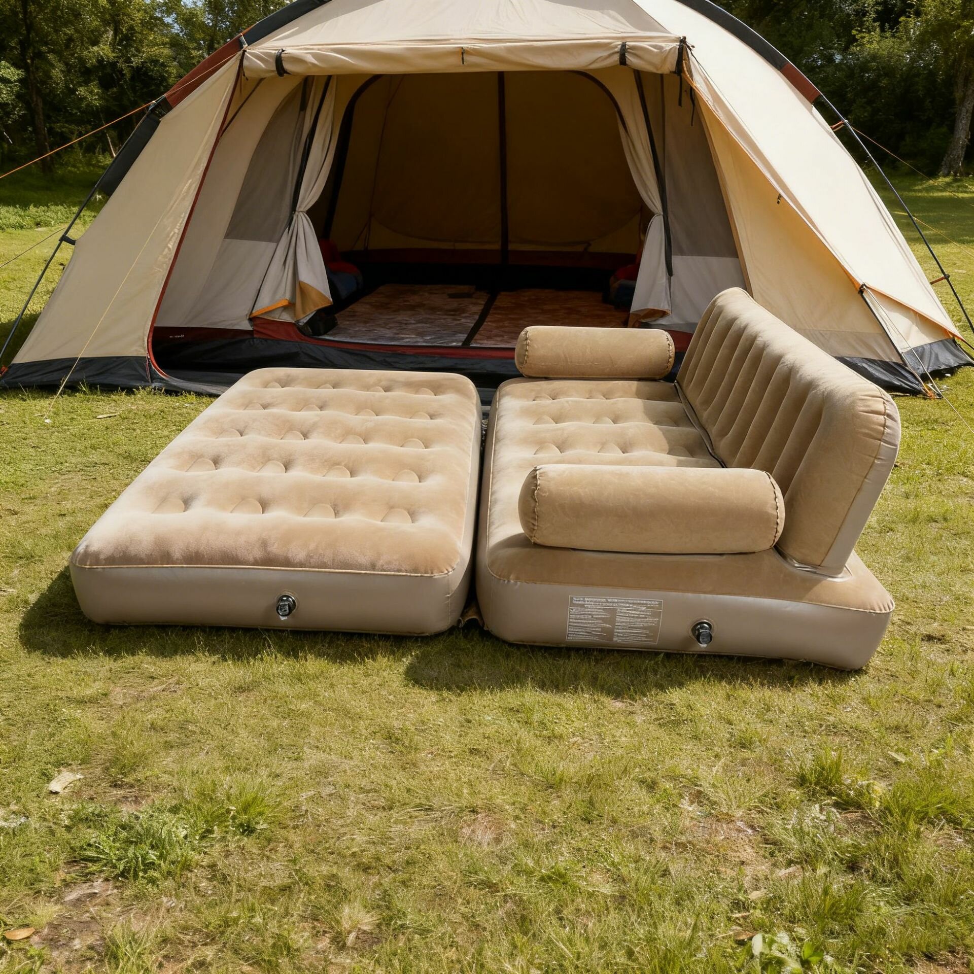 Надувная кровать-диван для кемпинговой палаткиНадувной диван 190х150 см