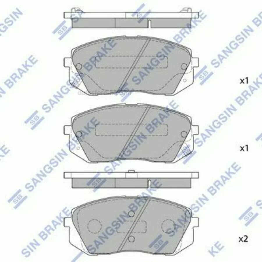 Колодки тормозные передние SANGSIN SP1196SD Severe Duty Hyundai I04, Ix35, Kia Carens, Sportage 1.6-2.0 1.6-2.7 04->