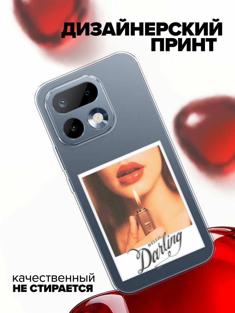 Силиконовый чехол на Realme 16 Pro / Реалми 16 Про с принтом Hello Darling — фото 1