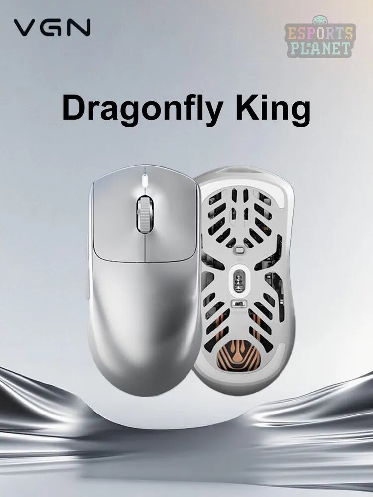 VGN Игровая мышь беспроводная Dragonfly King, серебристый, 42000 dpi, 5 кнопок