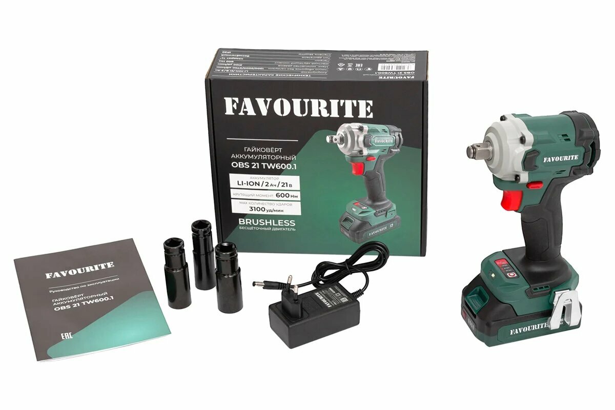 Гайковерт аккумуляторный FAVOURITE OBS TW600.1, Li-Ion, 21 В