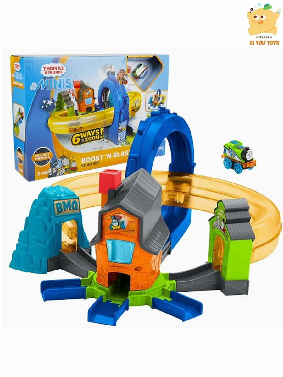 Fisher-Price Thomas & Friends MINIS Boost 'n Blast / Миниатюрные Модели Томас И Его Друзья Наборы Скоростных Трюки