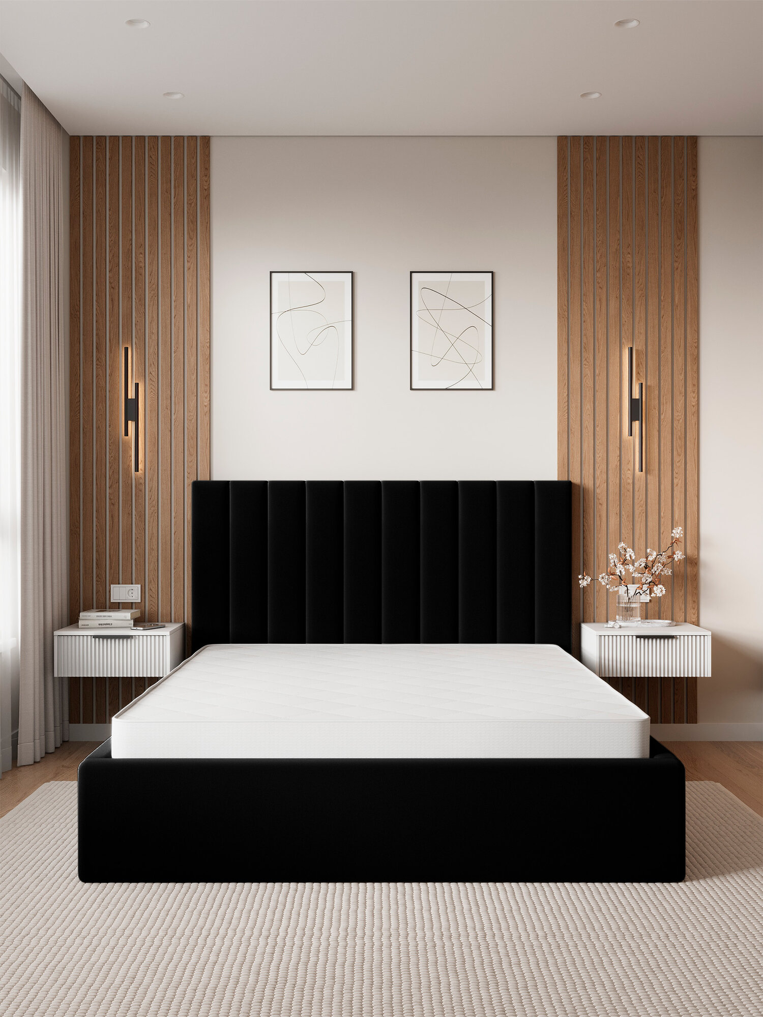 Кровать двуспальная 160х200 с подъемным механизмом, Милан мини с мягким изголовьем для дома и спальни, ортопедическое основание, ящик для белья