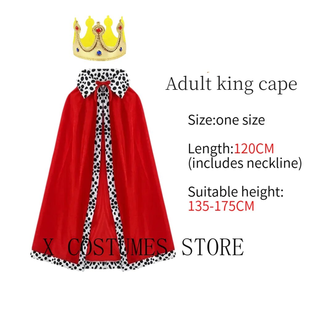 Костюм Принца Красный Плащ Полиэстер Adult Cape Crown