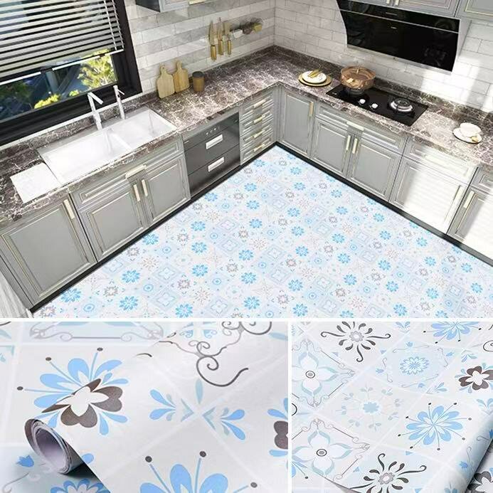 В ванной и на кухне плитка для пола, водонепроницаемая и противоскользящая, 500*60 см