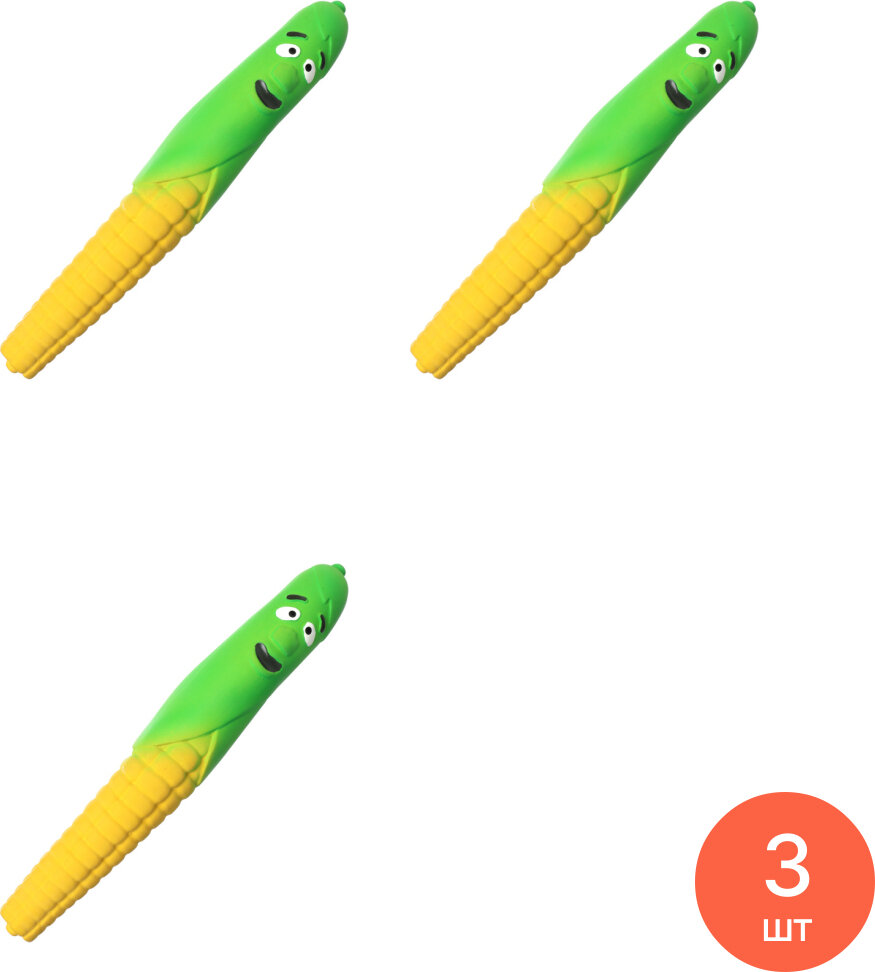 Игрушка для собак Triol / Триол Кукуруза латексная, размером 22.5х3.2х3.5см / зоотовары для животных (комплект из 3 шт)