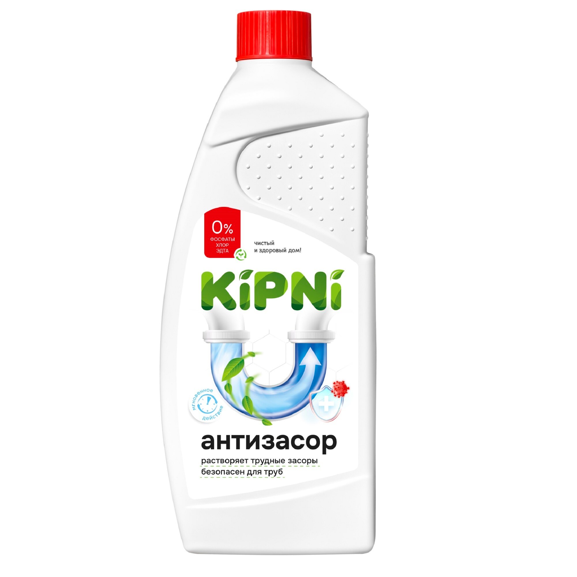 Средство для чистки труб от засоров "Kipni" Антизасор, 1 литр