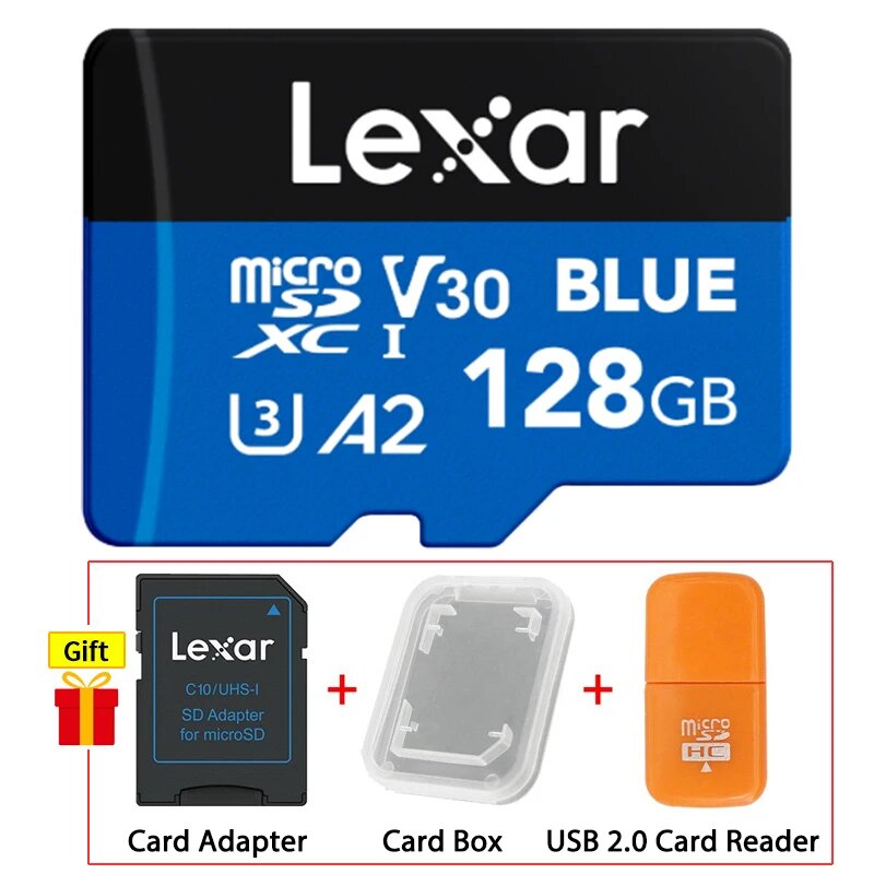 Lexar BLUE Micro SD карта памяти 1 ТБ / 512 ГБ / 256 ГБ / 128 ГБ 128 ГБ