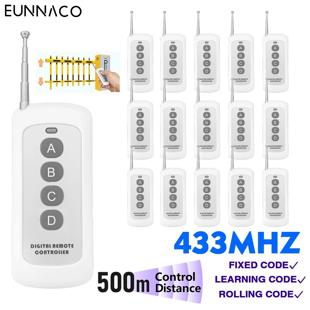 Пульт дистанционного управления 433МГц, 500м, Fixed/Learning/Rolling Code — фото 1