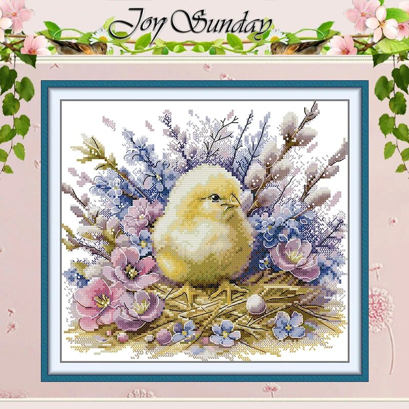 Набор для вышивания крестом Joy Sunday, 14CT, цыплята