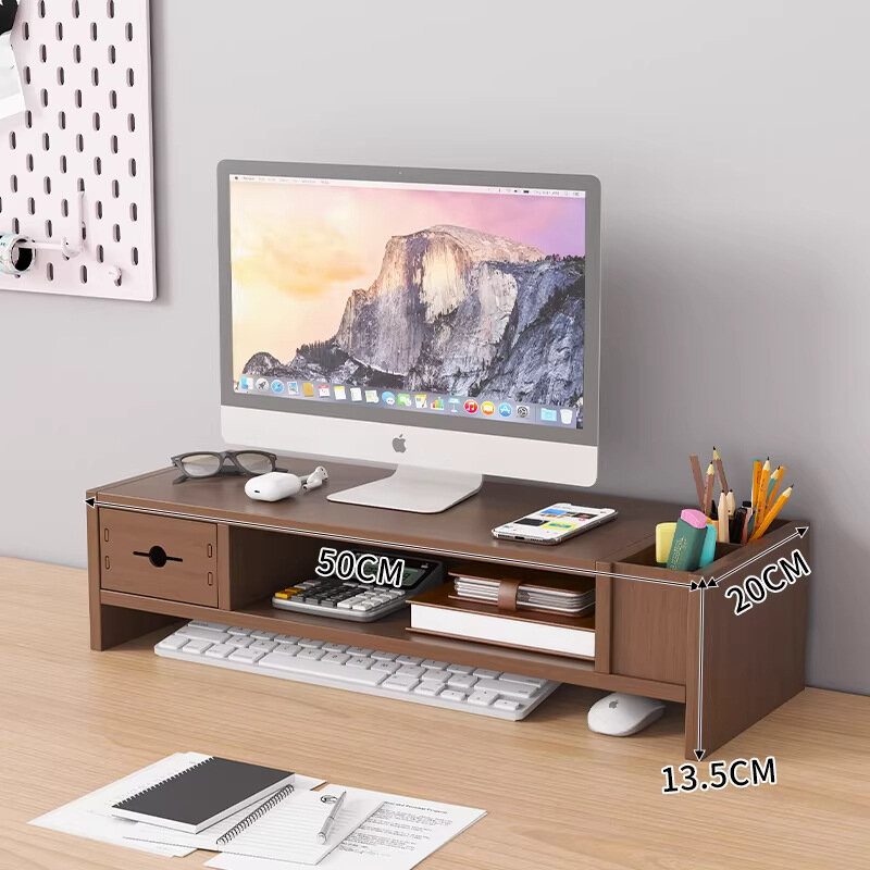 Компьютерная подставка с регулируемой высотой для офисного стола, полка для монитора, стеллаж для хранения и организации рабочего пространства.