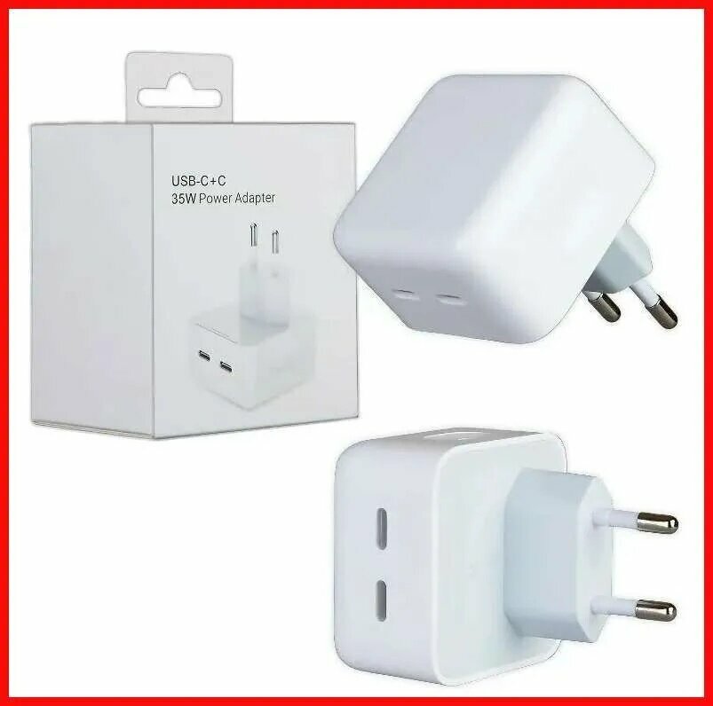 Быстрая двухпортовая зарядка на 2 USB-C TYPE 35Вт, Блок питания выхода/Сетевое зарядное устройство разъема / адаптер устройства тайпси