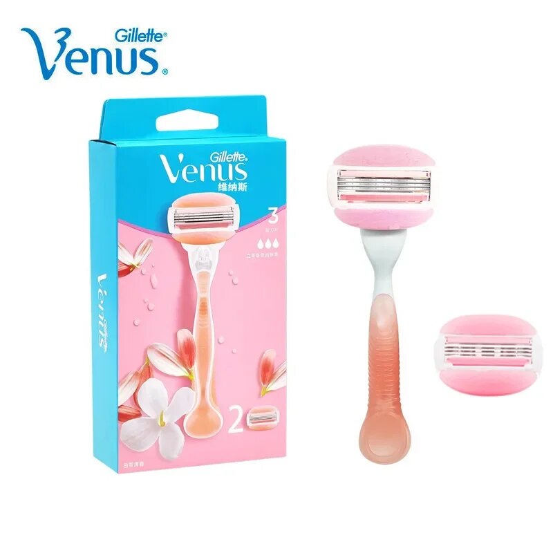 Gillette Venus Breeze, 2 бритвы, розовый держатель