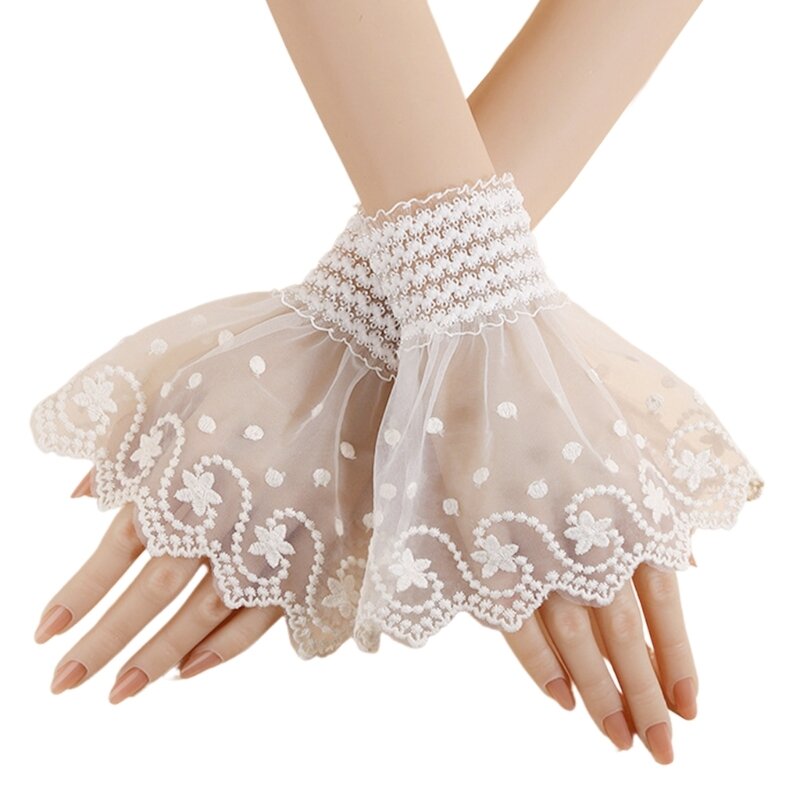 Кружевные Манжеты На Запястьях Для Фотосъемки Ногтей Из Дышащей Прозрачной Ткани Эластичные Манжеты Модные Аксессуары