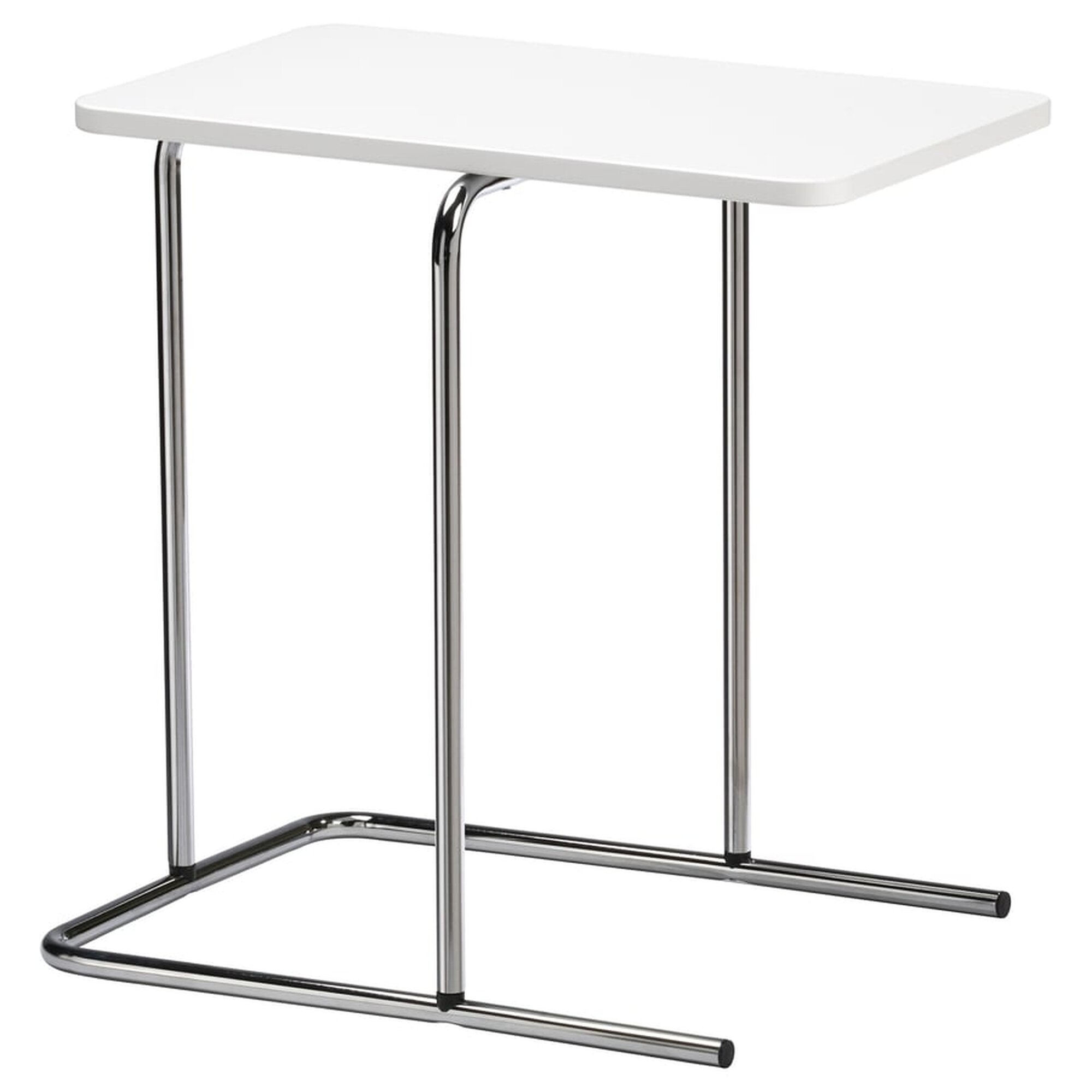 Приставной кофейный столик IKEA RIAN, цвет серебро/белый 50x30 см, 803.434.19
