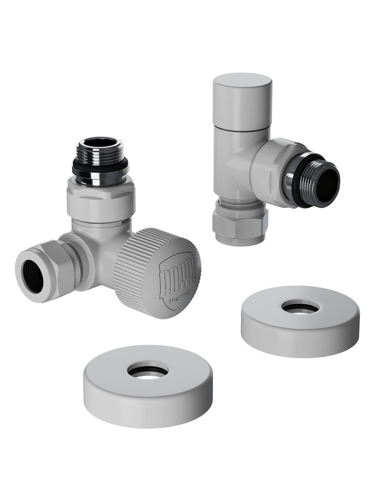 Набор термостатический трехосевой Royal Thermo Design Pro 15мм М30х1,5 (Белый)