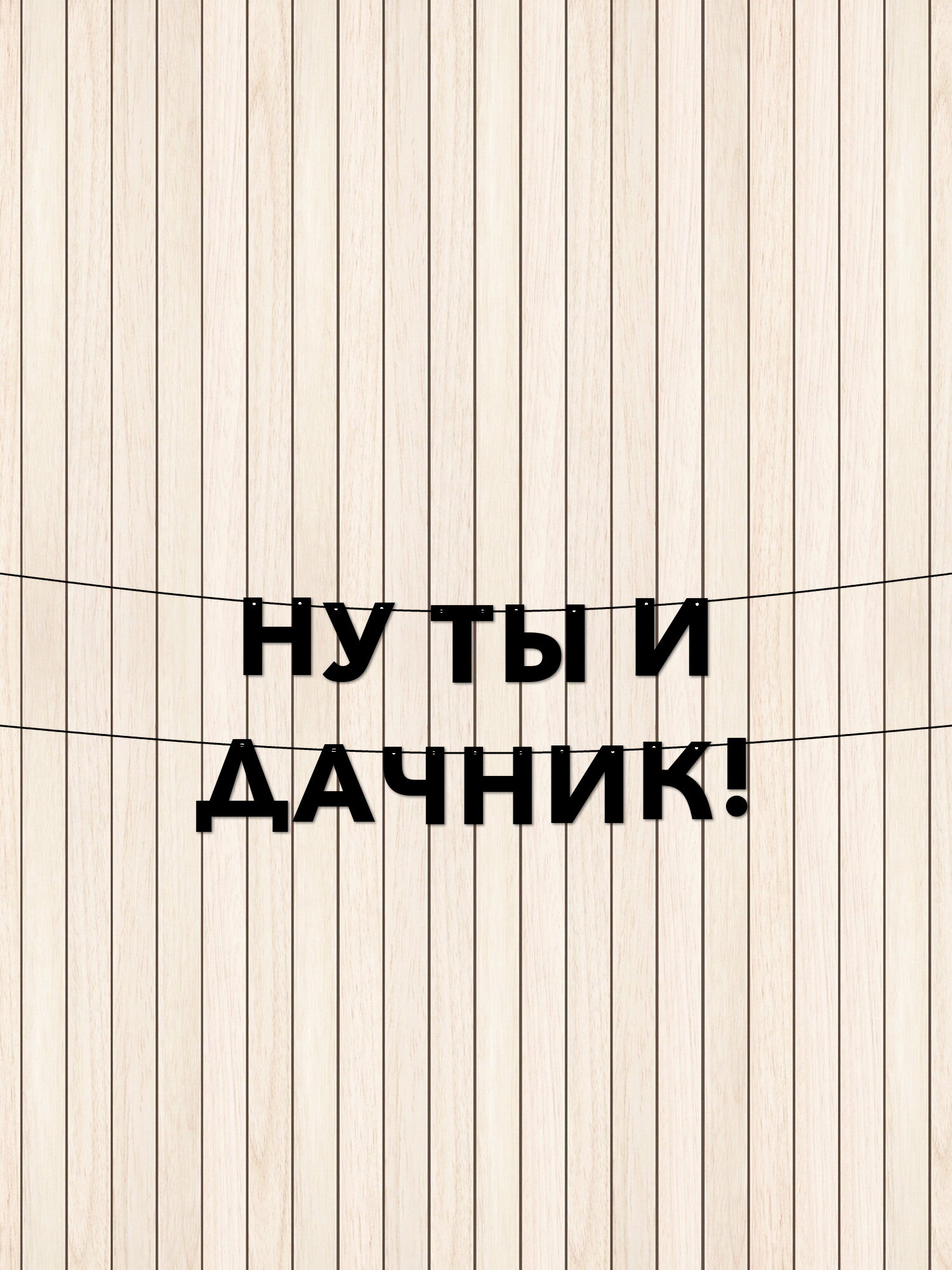 Декор для праздника и украшение интерьера - 'Ну ты и дачник!' для комнаты, высота букв 10 см, толщина букв 1 мм, долговечный материал