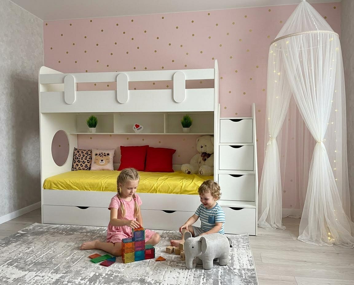 Двухъярусная кровать Фортуна 180х80 (цвет белый)