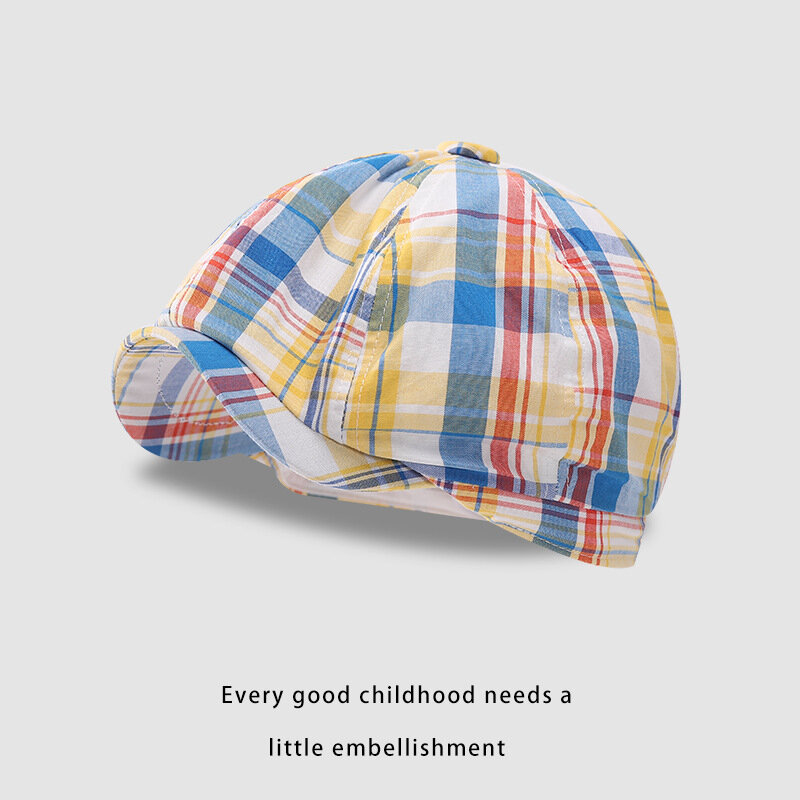 DIY Кепка Детская Шотландка Винтажная Берет Ньюсбой Хлопок